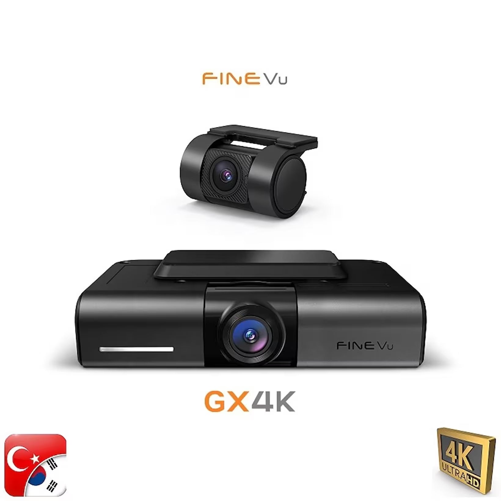 Finevu GX4K Ultra HD 4K 2ch Wi-Fi Türkçe 2 Kameralı Araç Kamerası ...